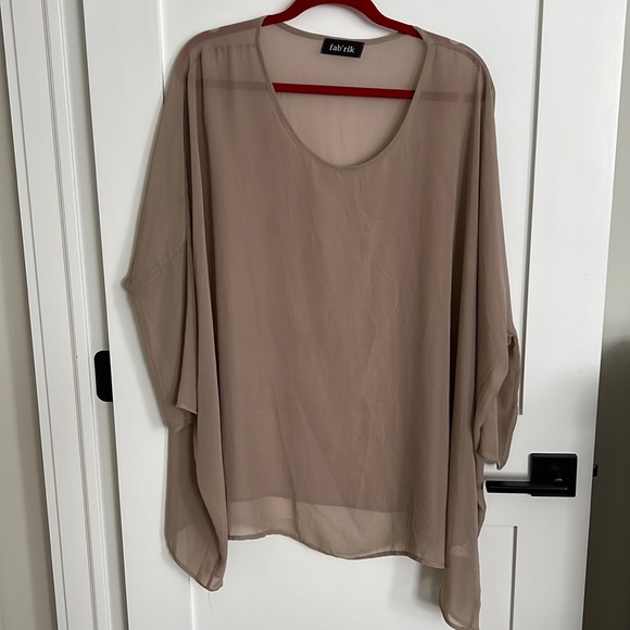 fab'rik | Dresses | Fabrik Sheer Taupe Overlay Tunic | Poshmark